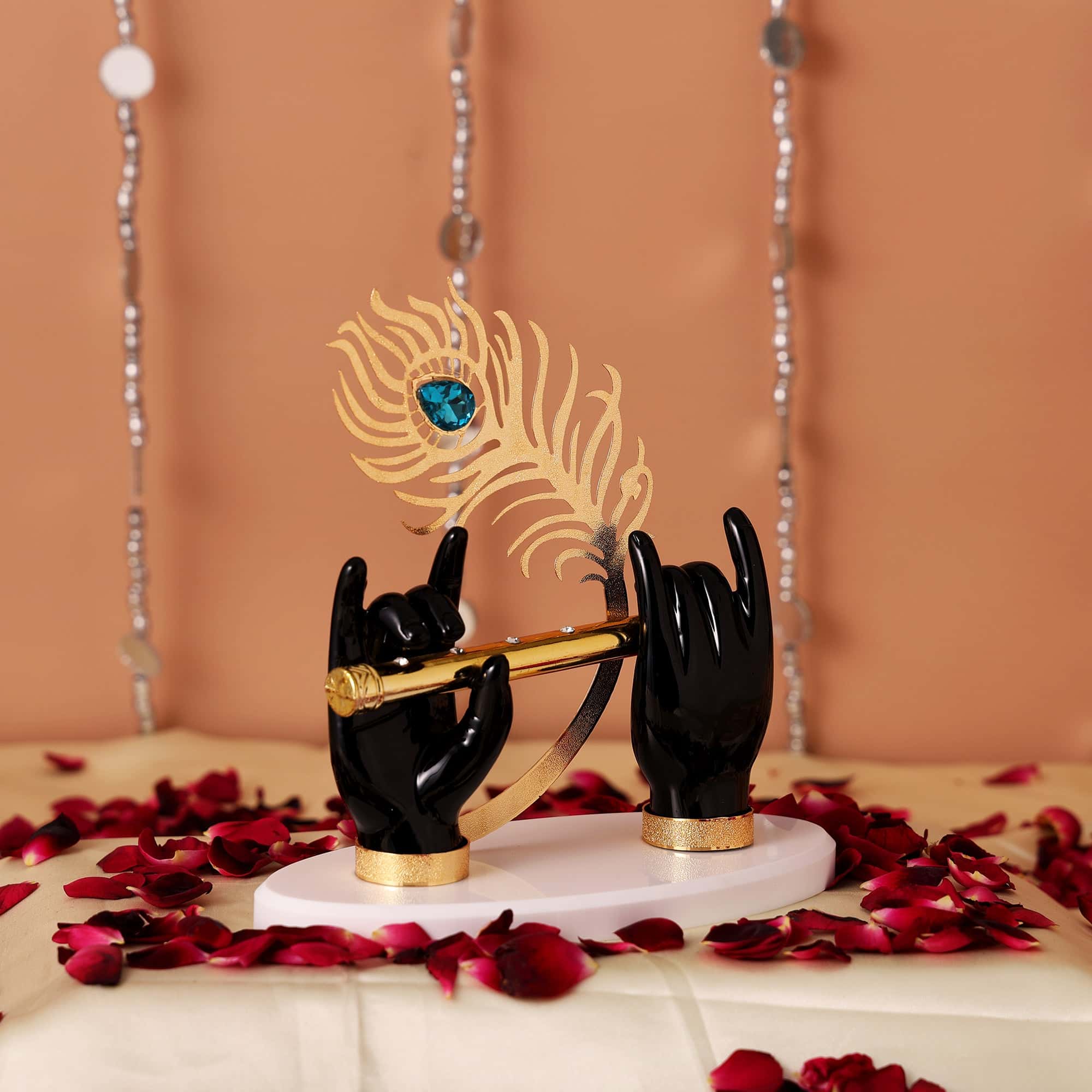 Lord Krishna Hand with Flute 24k Gold Plated – Veda Connection
