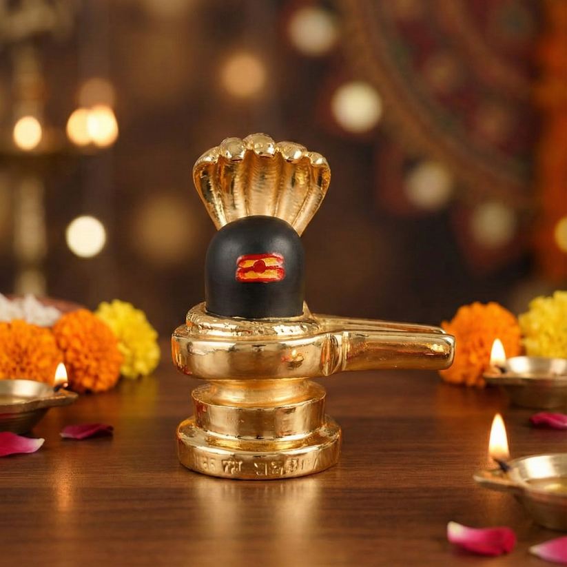 Shivling Idol 2.75 Inch – Premium Gold Plated Car Dashboard Idol – Veda ...